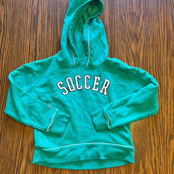 Justice | Shirts & Tops | Justice Girls Soccer Hoodie Green And White ...